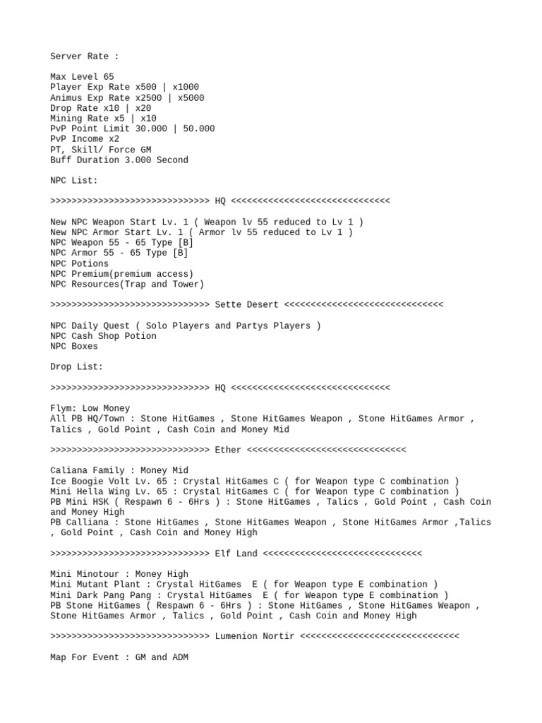 RF Online Talic Crystal Guide | PDF