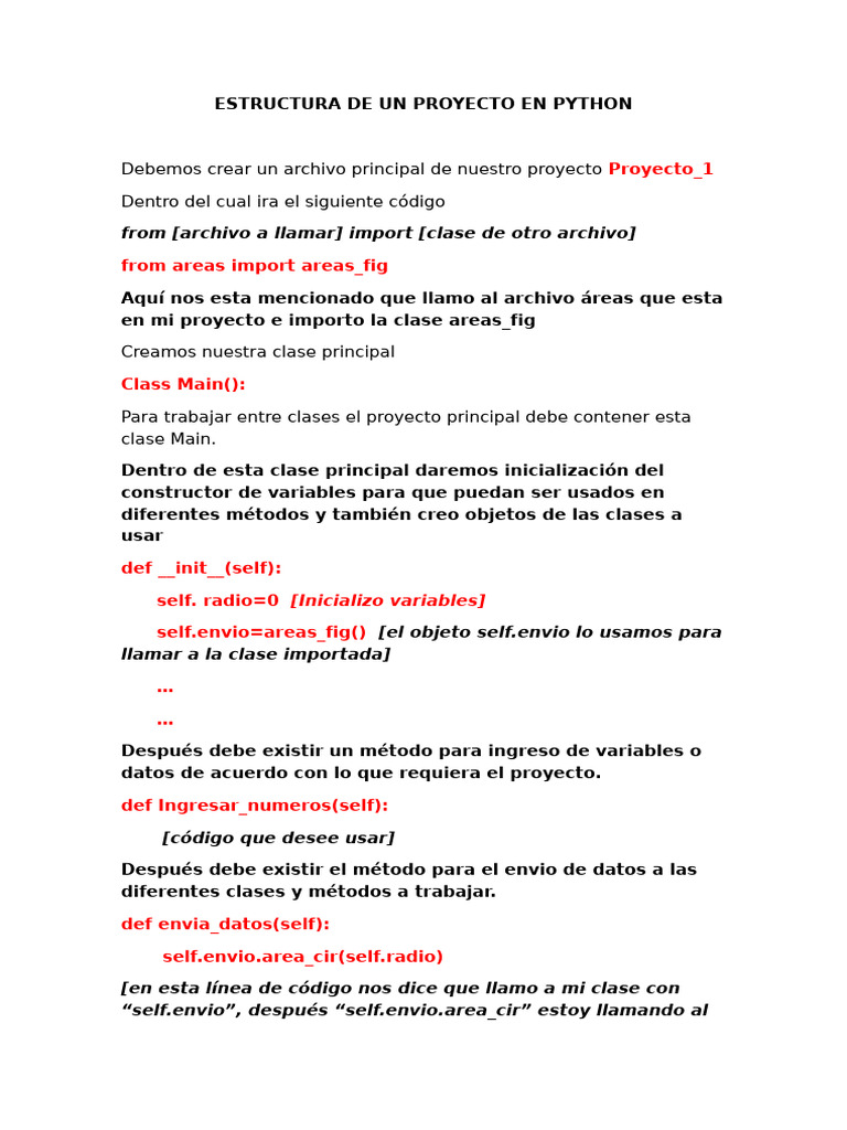 Estructura de Un Proyecto en Python | PDF | Python (lenguaje de programación) | Objeto (informática)