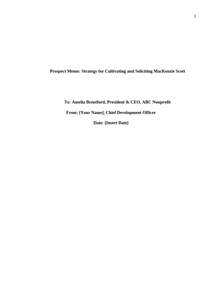 Order ID 420705295 Prospect Memo | PDF | Fundraising | Philanthropy