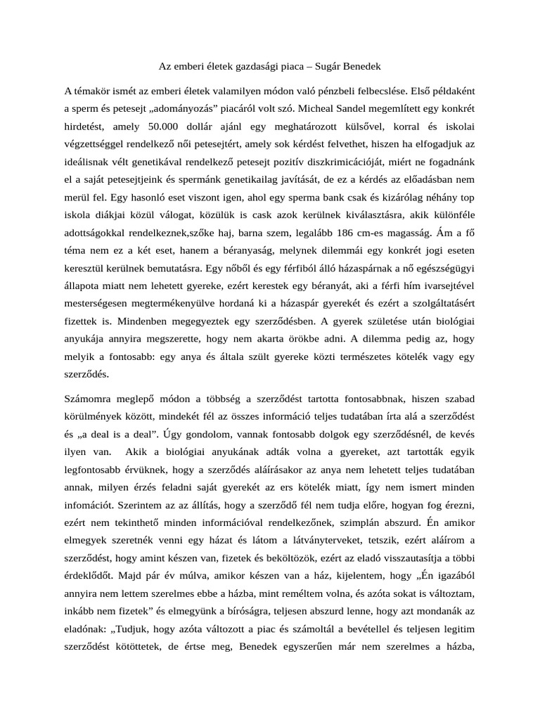 Az Emberi Életek Gazdasági Piaca | PDF