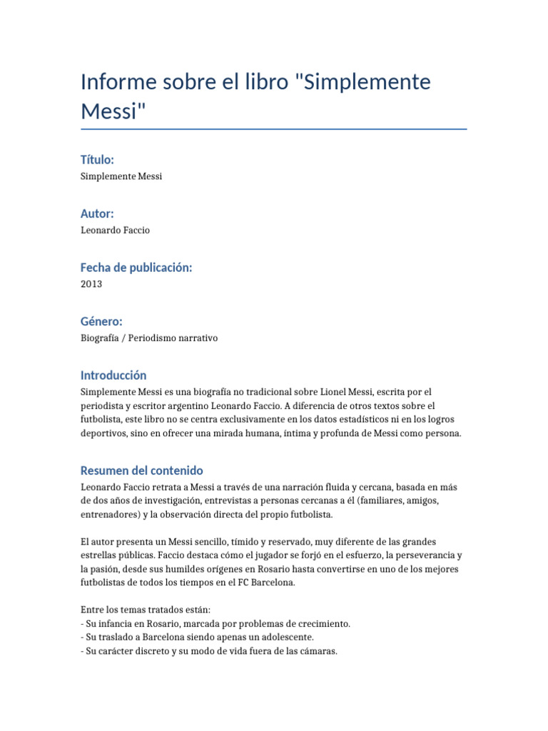 Informe_Simplemente_Messi | PDF