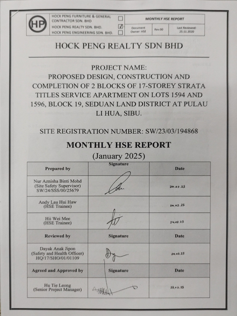 Monthly HSE Report | PDF