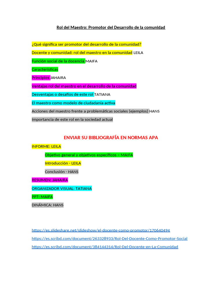 Rol del Maestro | PDF