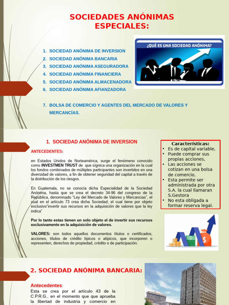 Sociedades Anónimas Especiales | PDF | Bolsa | Bancos