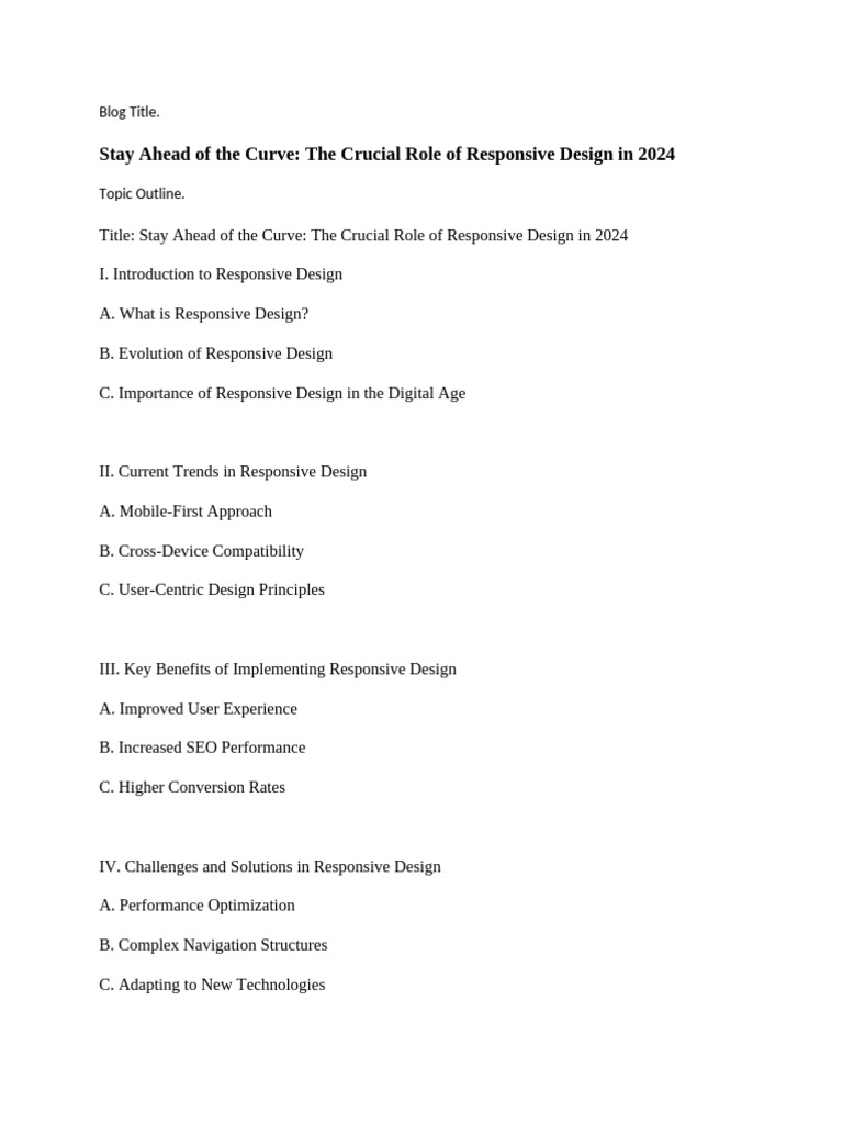 Stay Ahead of The Curve: The Crucial Role of Responsive Design in 2024 | PDF | Responsive Web ...