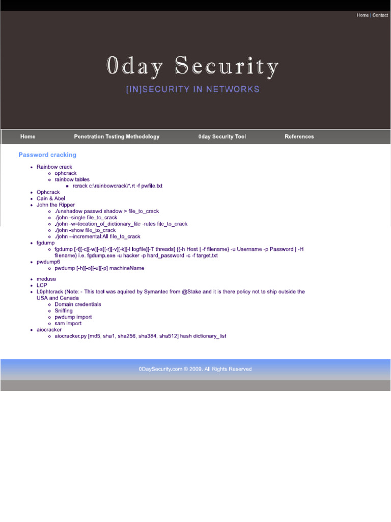 Password Cracking Cheatsheet Pdf
