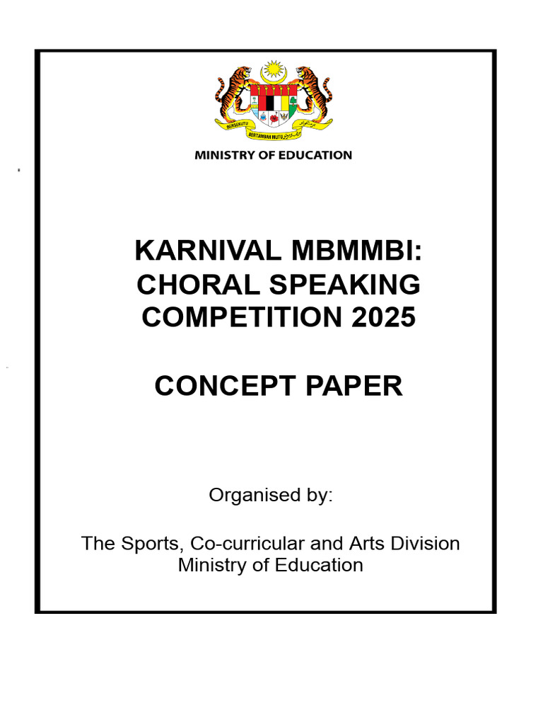Concept Paper Karnival Mbmmbi Choral Speaking Competition For Primary | PDF