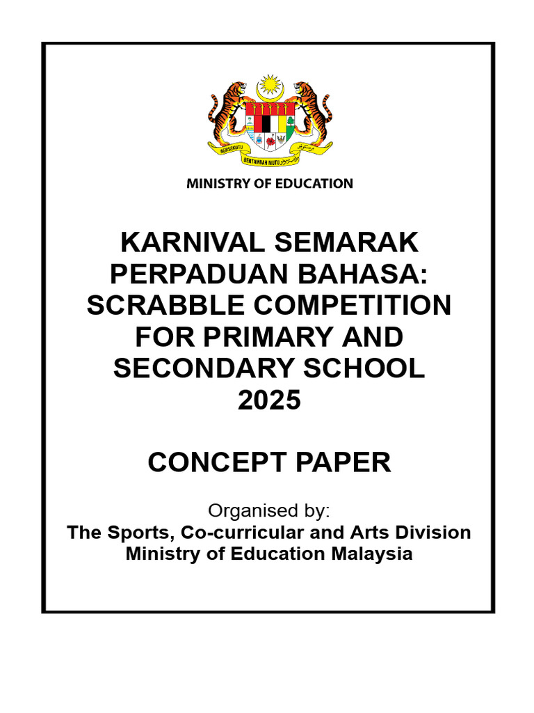 Concept Paper KSPB Scrabble Competition Primary and Secondary Schools | PDF