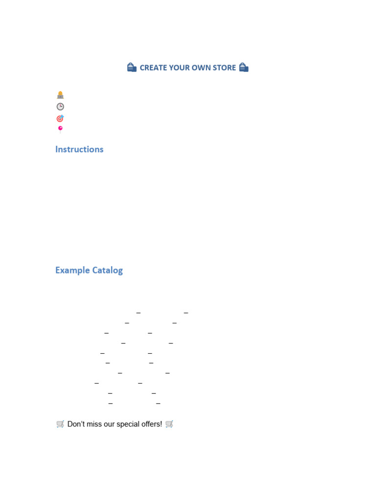 Create Your Own Store | PDF