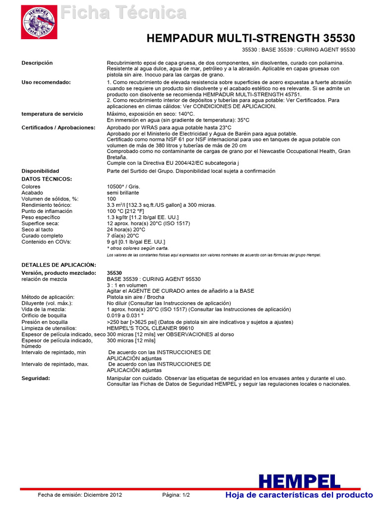 Hempadur Multi-Strength 35530 | PDF | Agua | Pintar