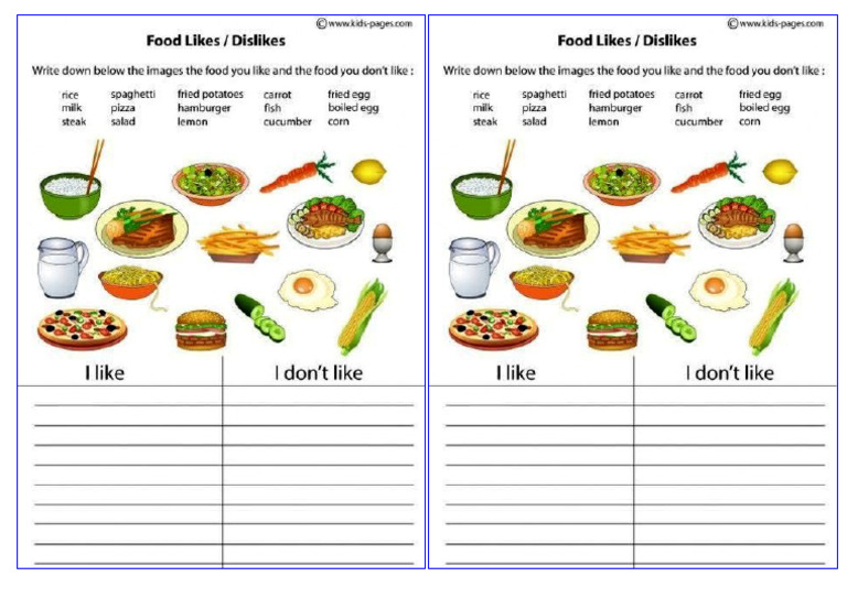Food I Like and Dont Like | PDF