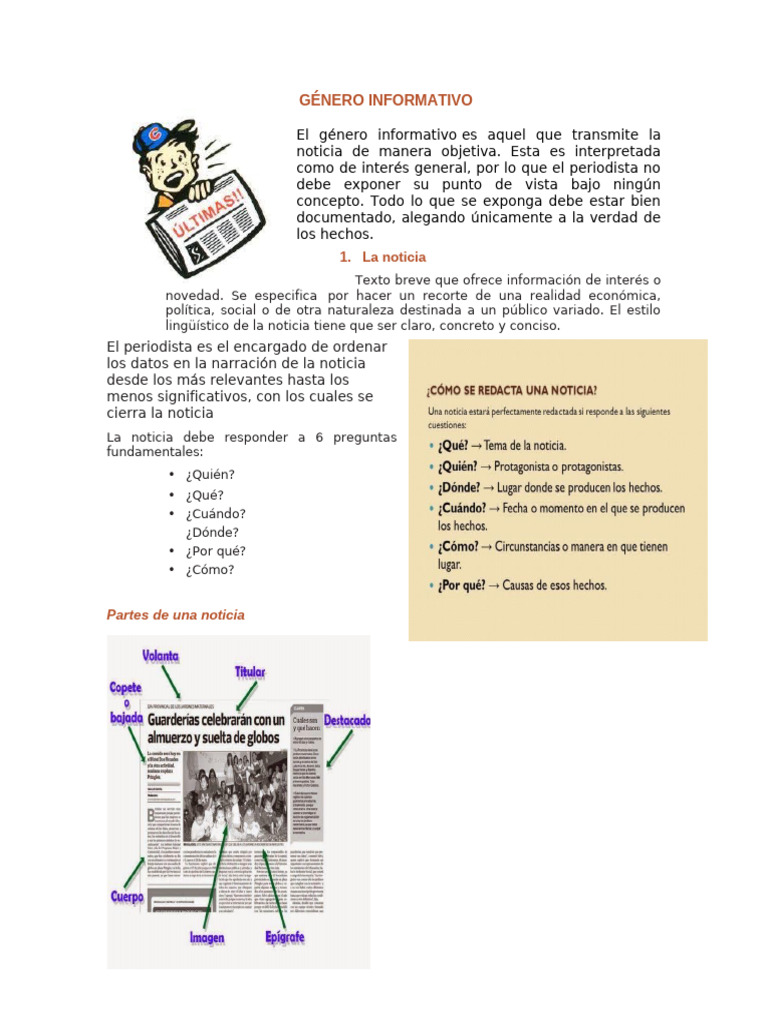 GÉNERO INFORMATIVO | PDF | Periodismo | Comunicación humana