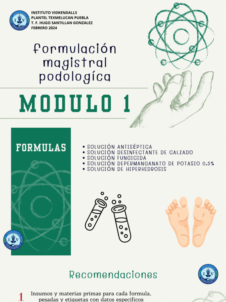 Formulacion Magistral Podologica Modulo 1 | PDF