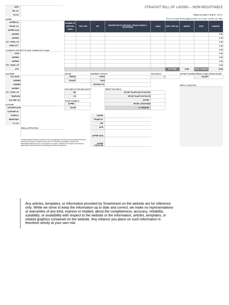 IC Straight Bill of Lading 9235 | PDF | Cargo | Supply Chain Management