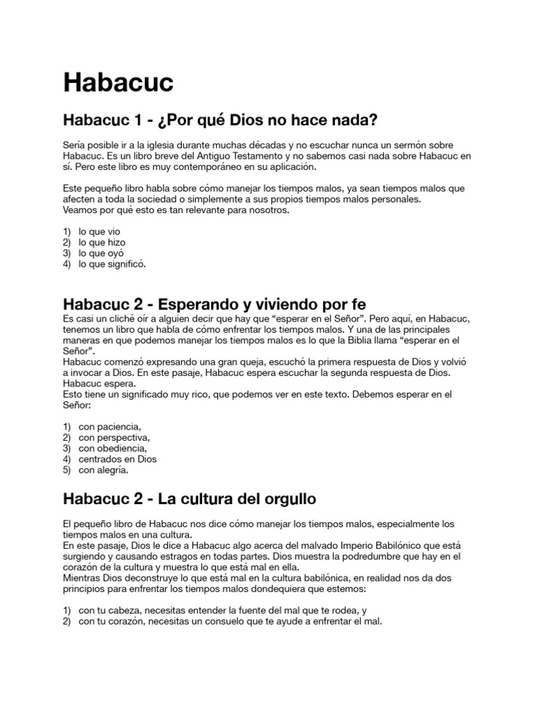 Resumen Serie Habacuc | PDF | Dios