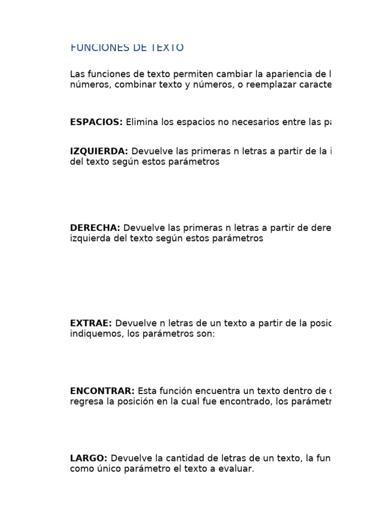 Clase03 - Funciones de Texto y Logicas | PDF | Átomos | Minerales de elementos nativos