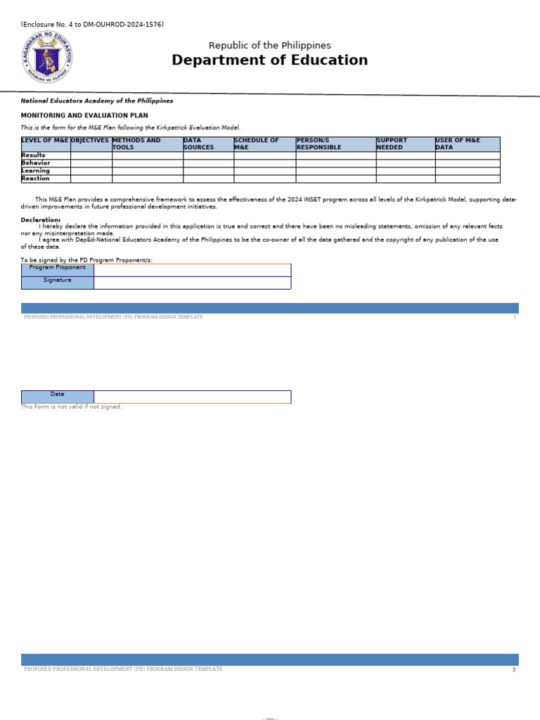 Monitoring and Evaluation Plan | PDF | Business