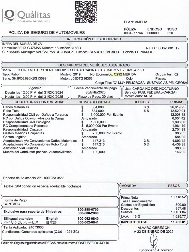 Poliza Eco C292 Vig. 2025 | PDF