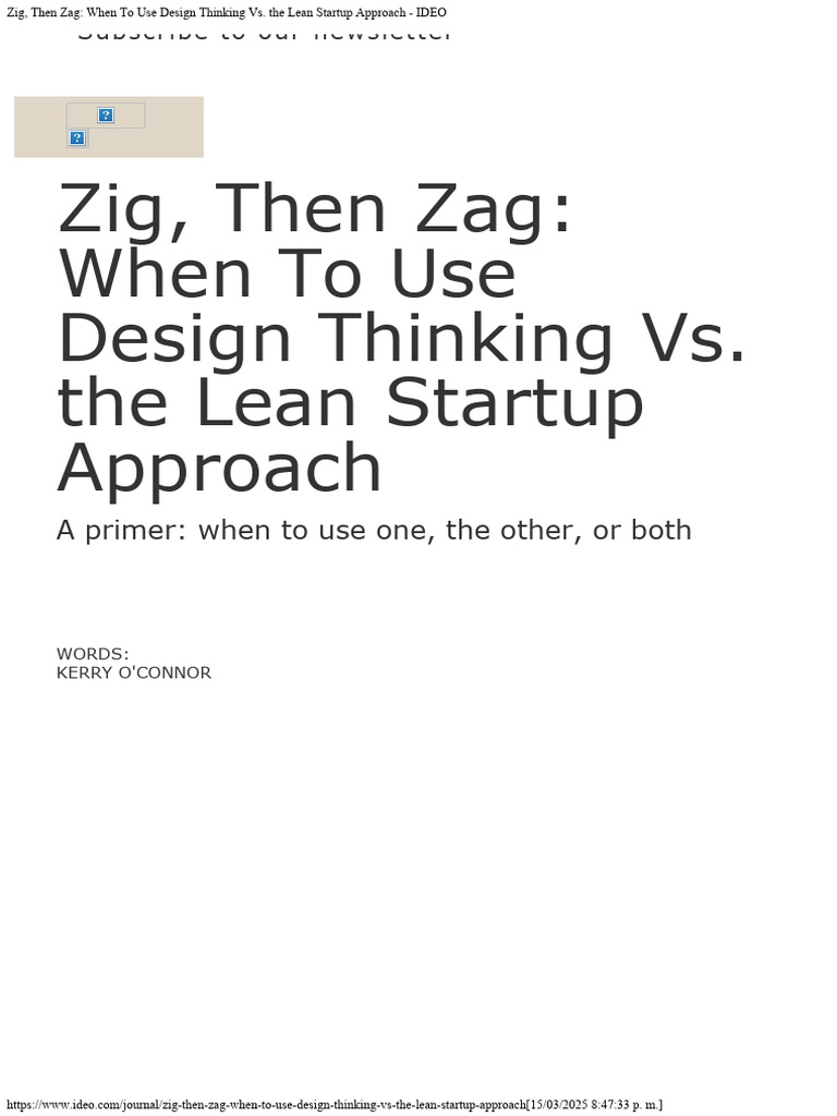 Design Thinking vs. Lean Startup Guide | PDF | Innovation | Design