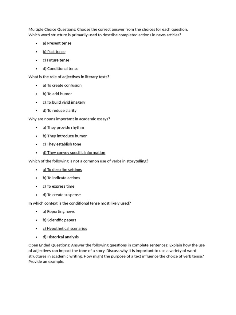 Multiple Choice Questions | PDF
