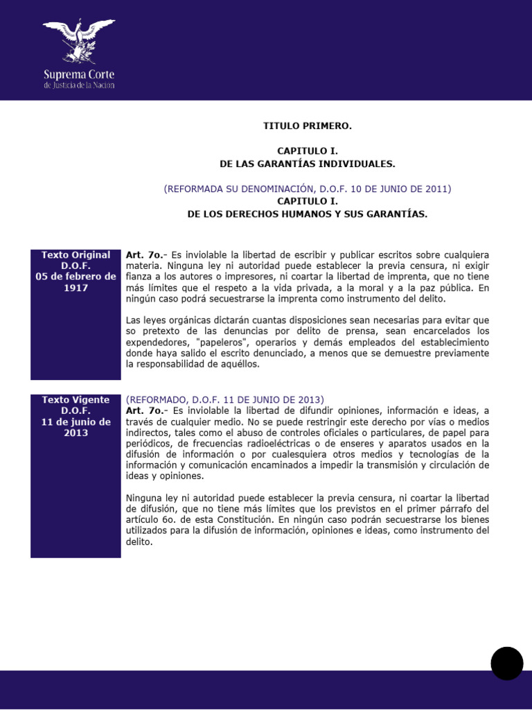 Articulo 7 Constitucional | PDF | Justicia | Crimen y violencia