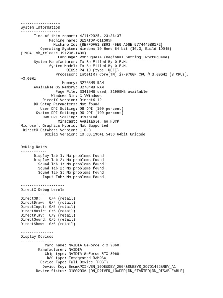 DxDiag | PDF | Device Driver | Computing