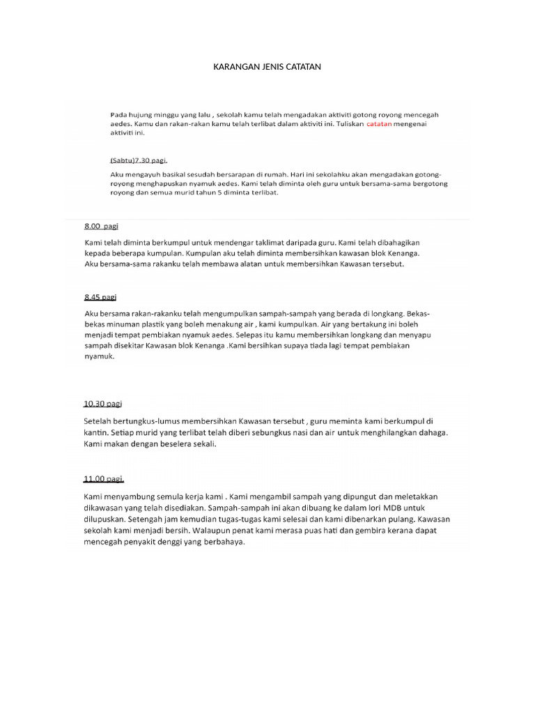 Karangan Jenis Catatan | PDF