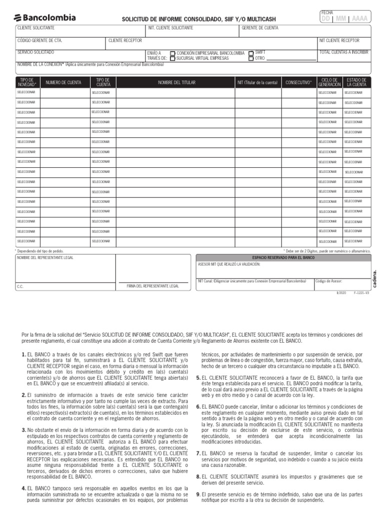 Solicitud Informe Consolidado SIIF | PDF | Bancos