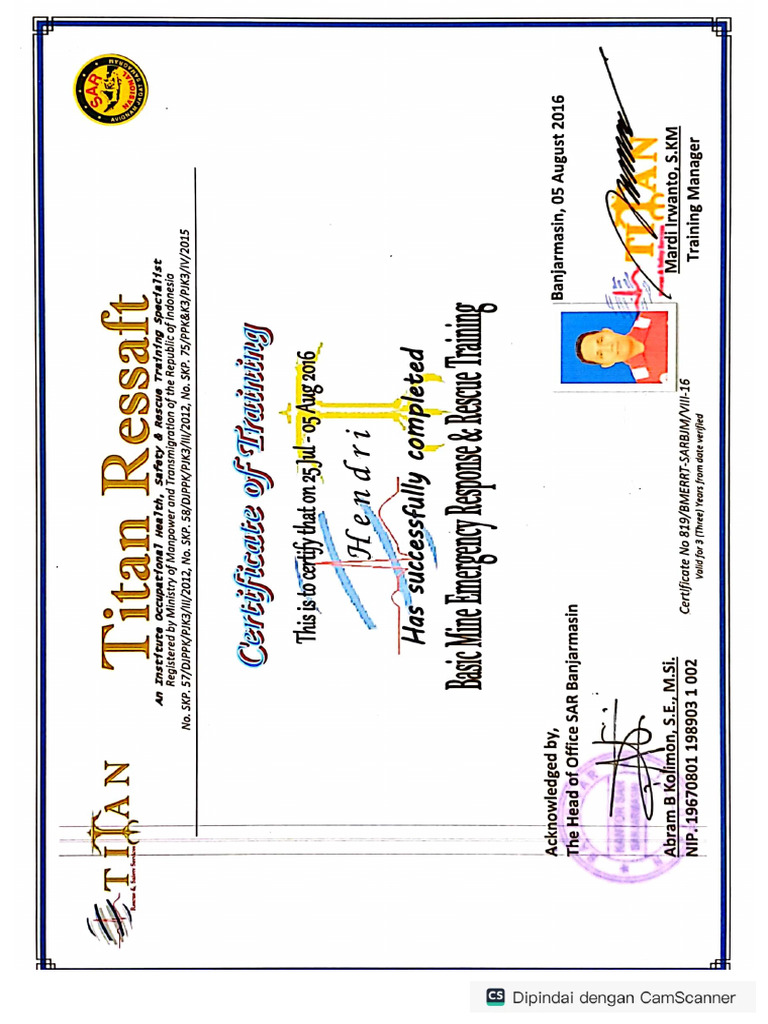 Basic Mine Emergency Response & Rescue. | PDF