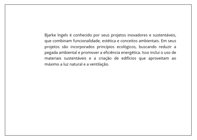 Projetos Sustentáveis de Bjarke Ingels | PDF