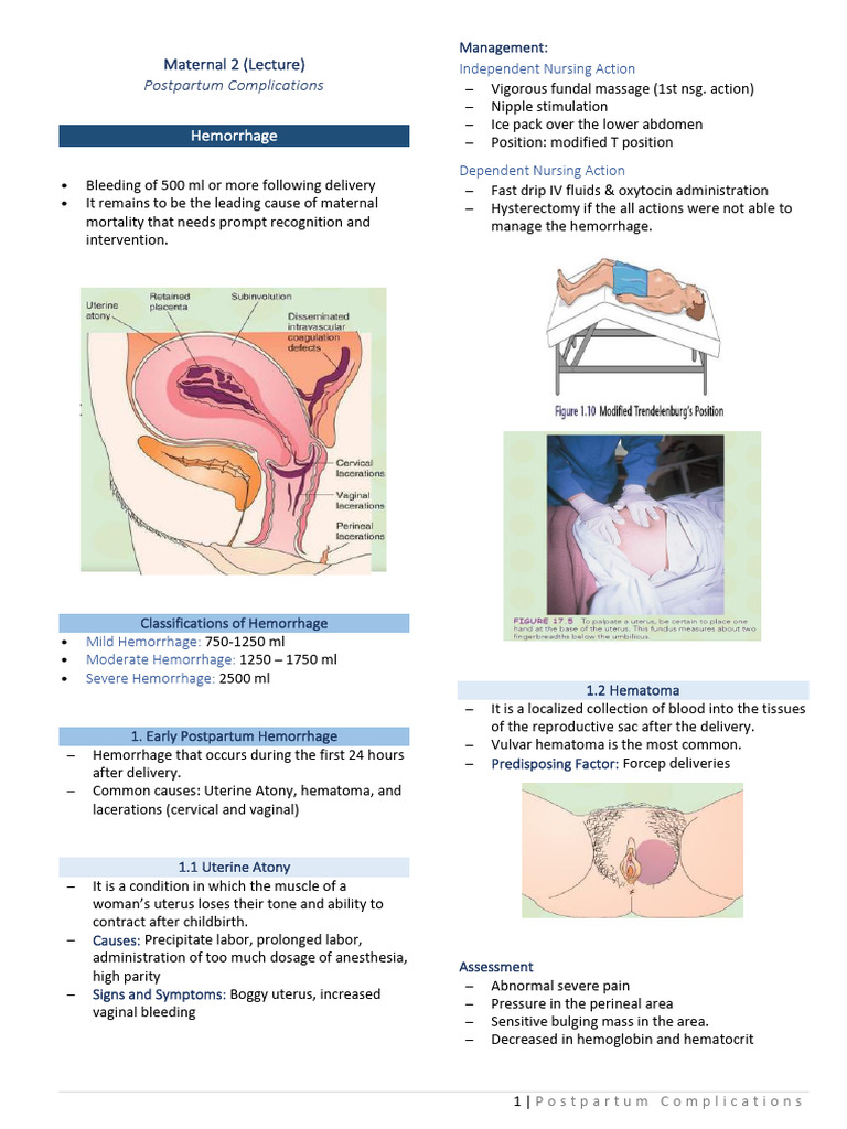 12.2 Post Partum Complications | PDF | Childbirth | Vagina