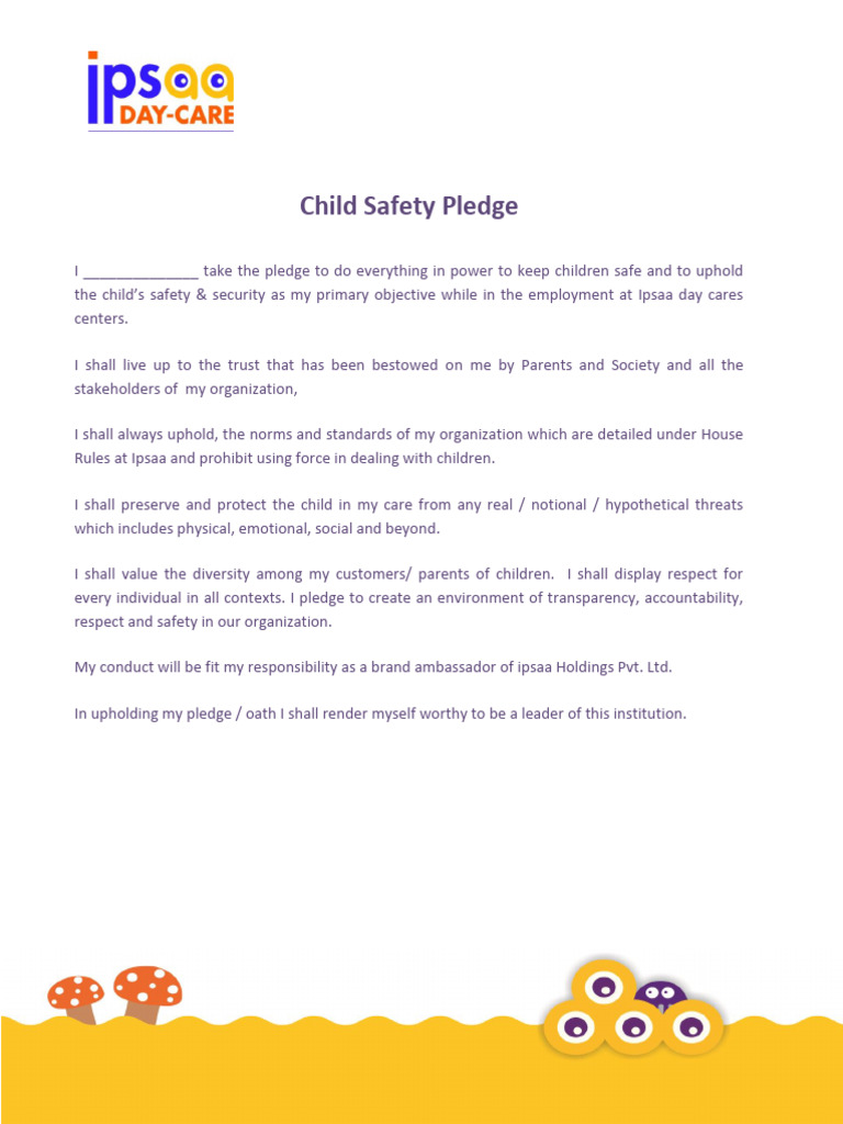 Child Safety Commitment at Ipsaa | PDF