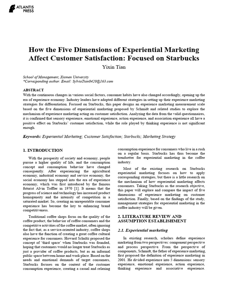 How The Five Dimensions of Experiential Marketing | PDF | Customer ...