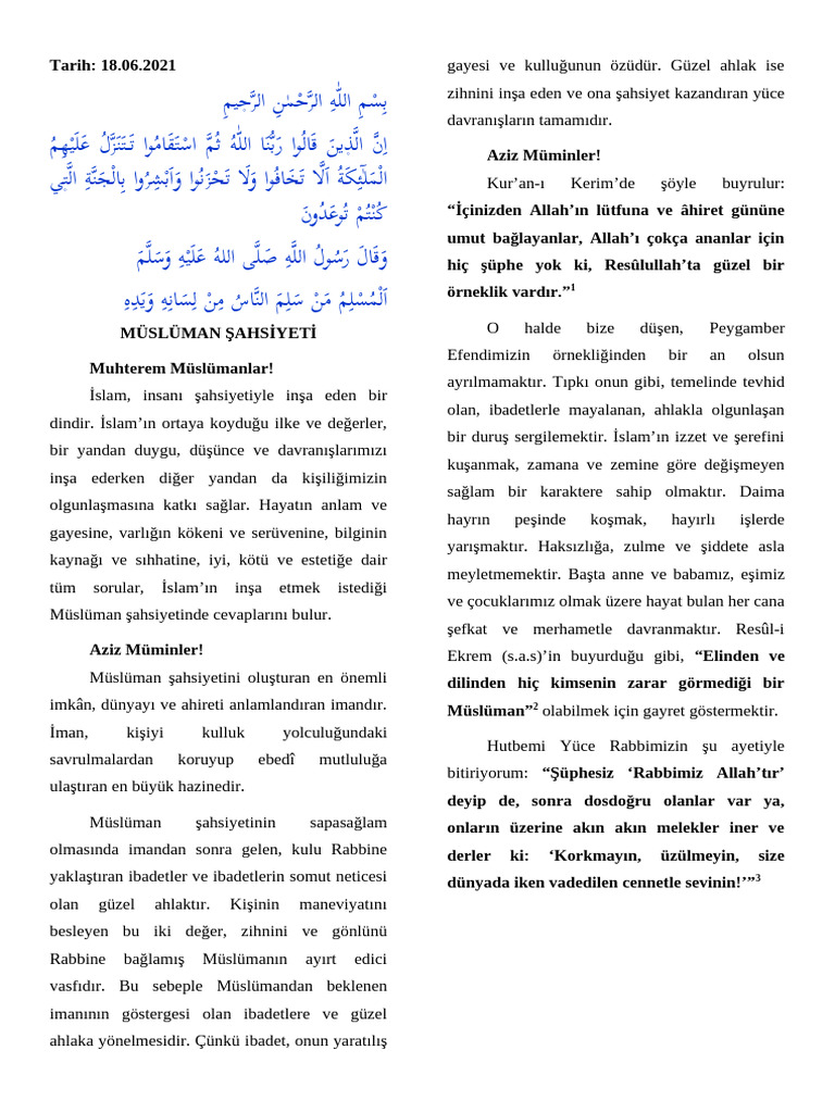 Musluman Sahsiyeti | PDF