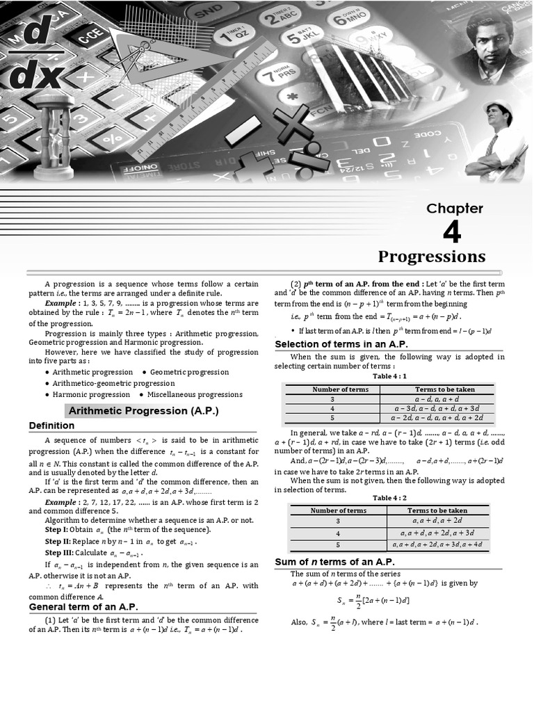 Understanding Progressions: A.P., G.P., H.P. | PDF | Mathematical Objects | Mathematical Concepts