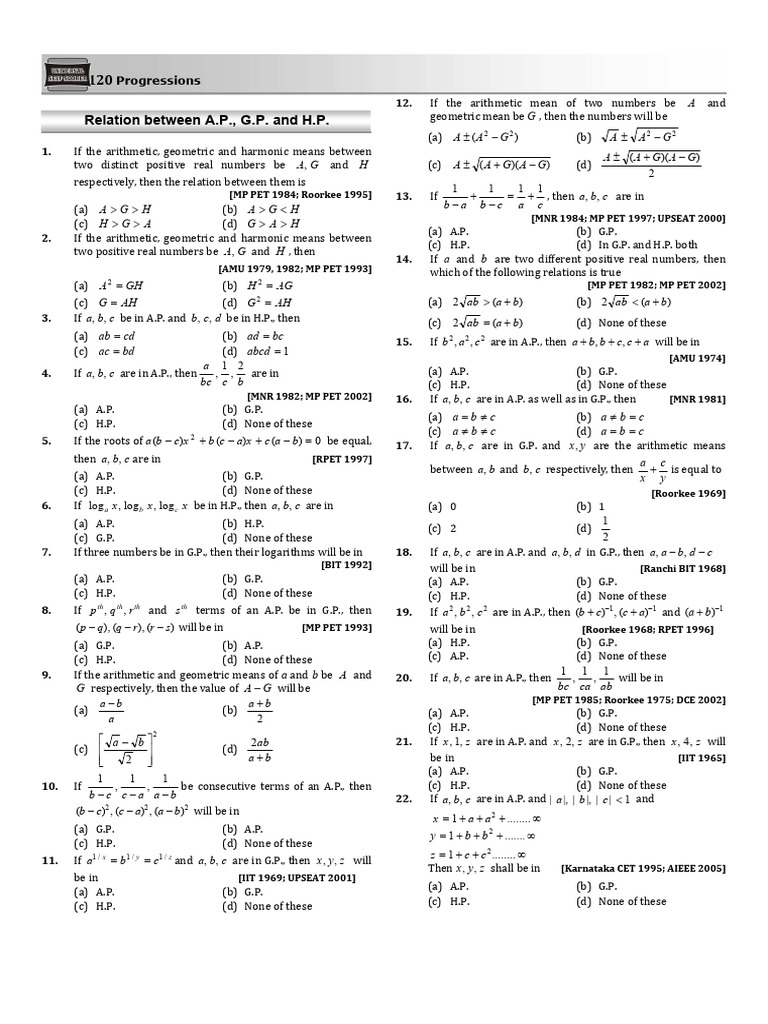4.2 Progressions Questions Part 2 | PDF | Mean | Mathematical Concepts