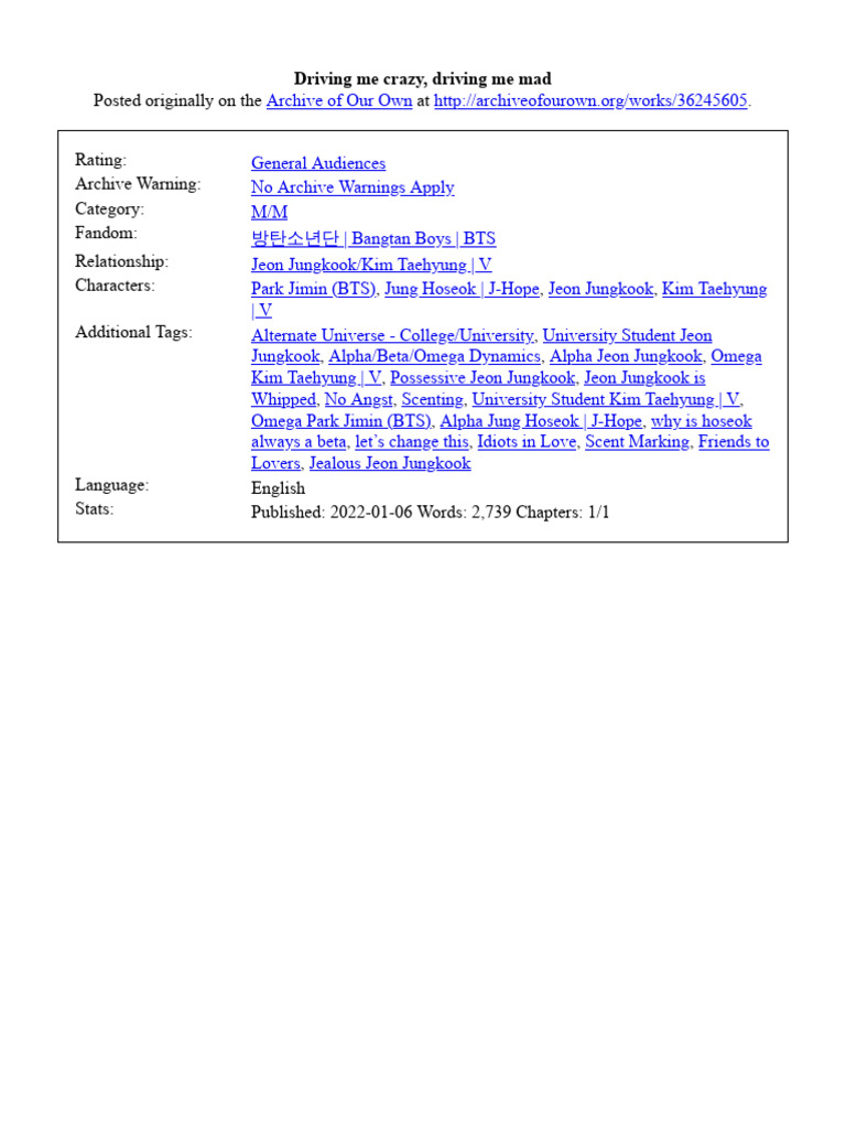 Driving Me Crazy Driving | PDF