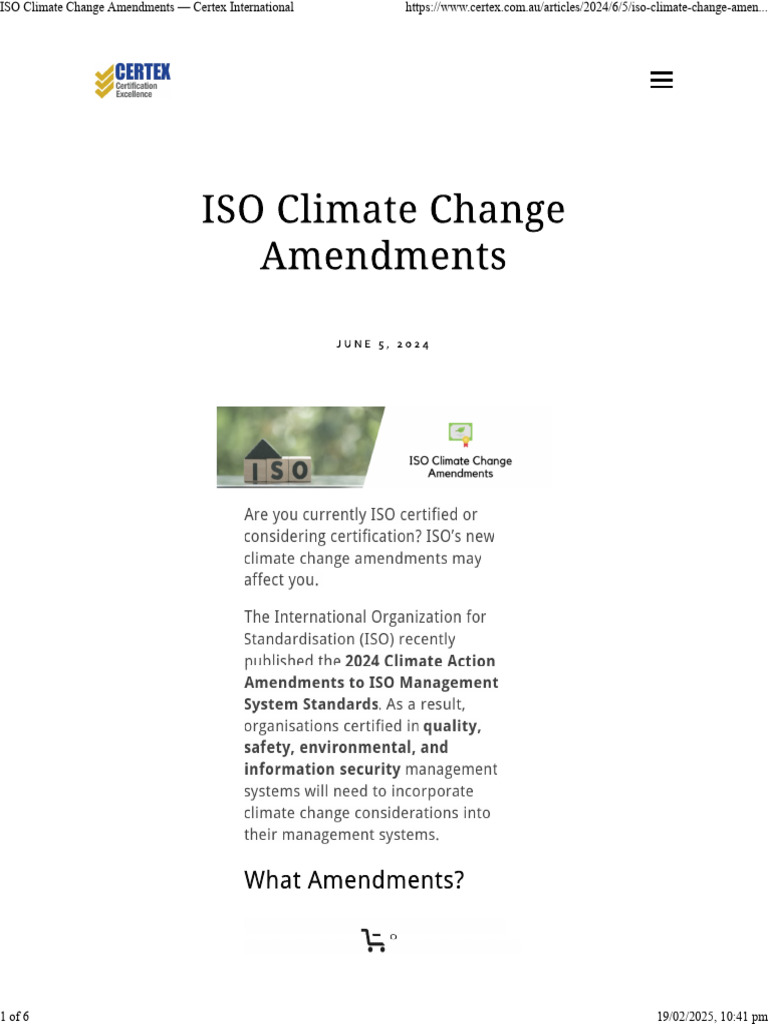 Cliamte Change Related Amendments To ISO Standards | PDF