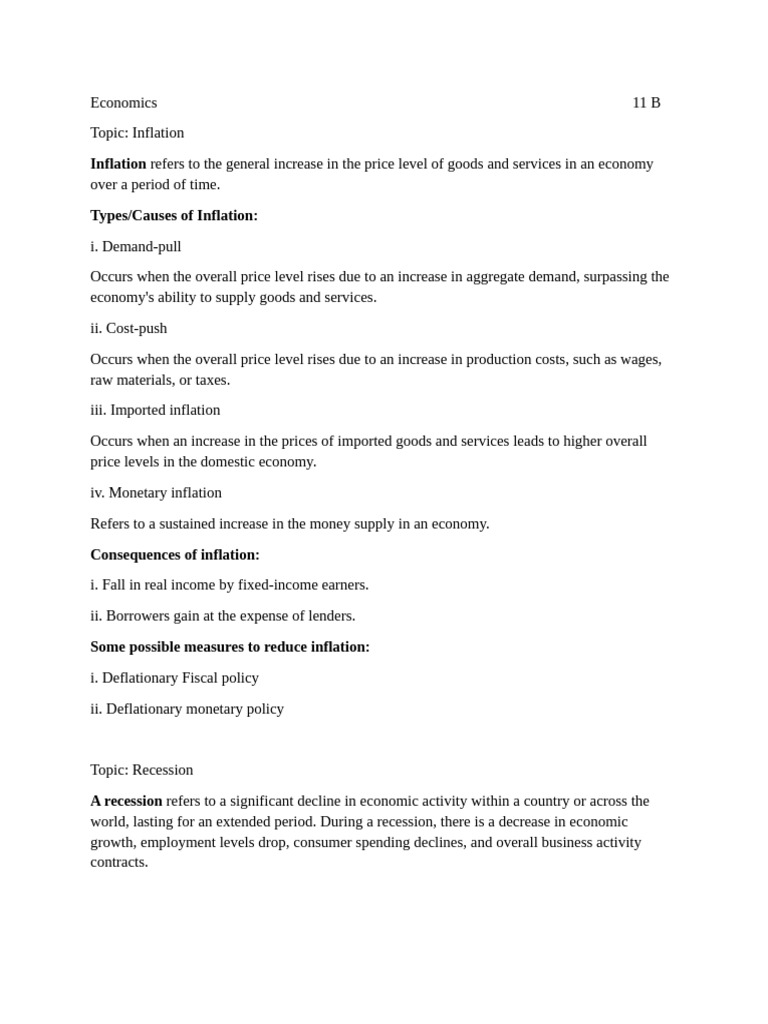Inflation, Recession & Unemployment | PDF | Inflation | Recession