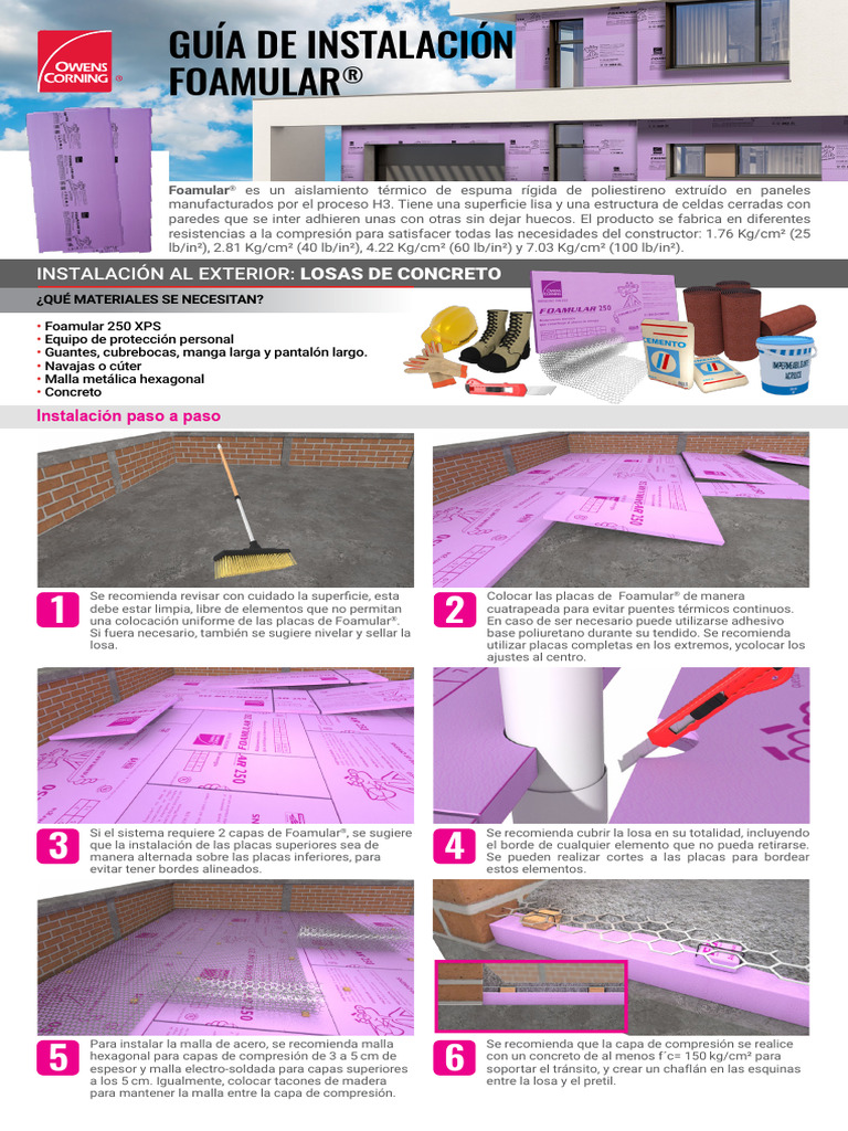 GUIA DE INSTALACION Foamular | PDF | Aislamiento térmico | Poliestireno