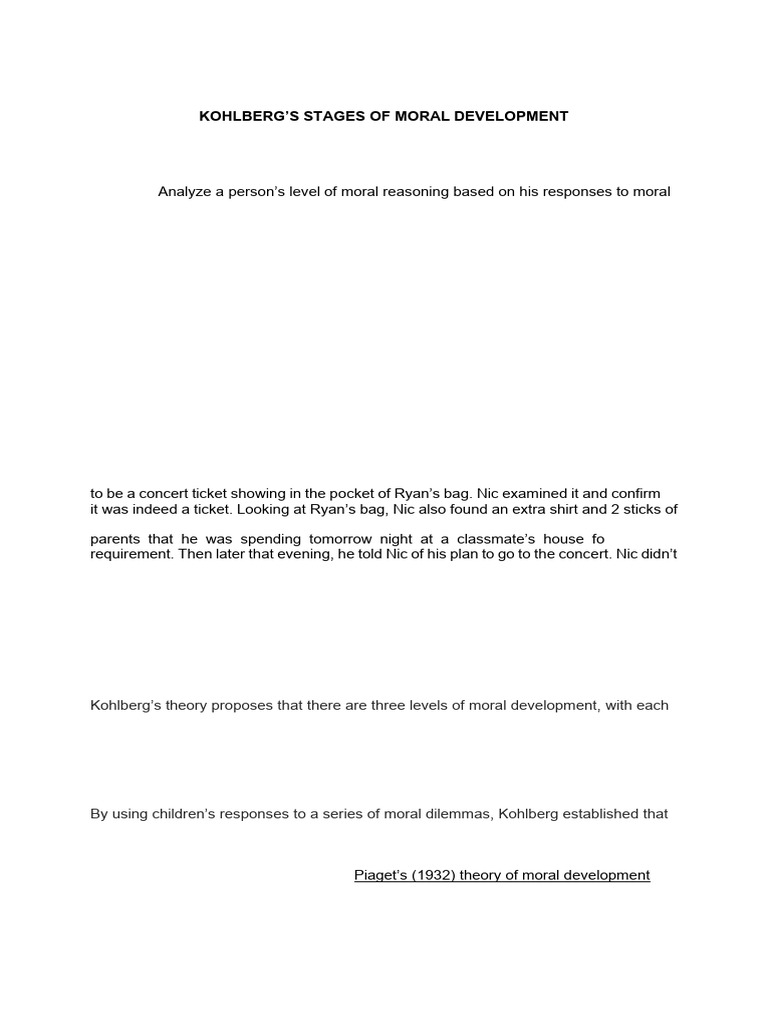 Lesson 8 Kohlbergs Theory of Moral Development | PDF | Morality | Cognition