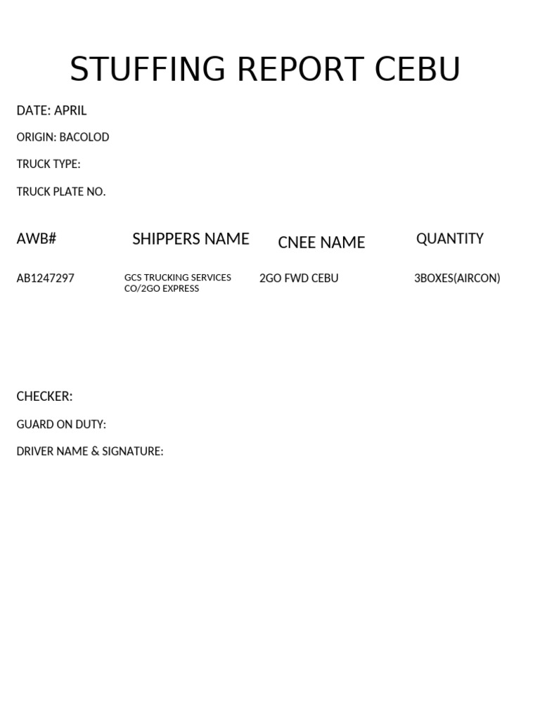 Pre Alert Cebu Ab1247297 Misrouted | PDF