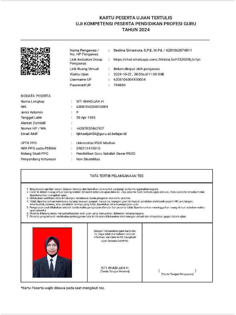 Kartu Ujian | PDF