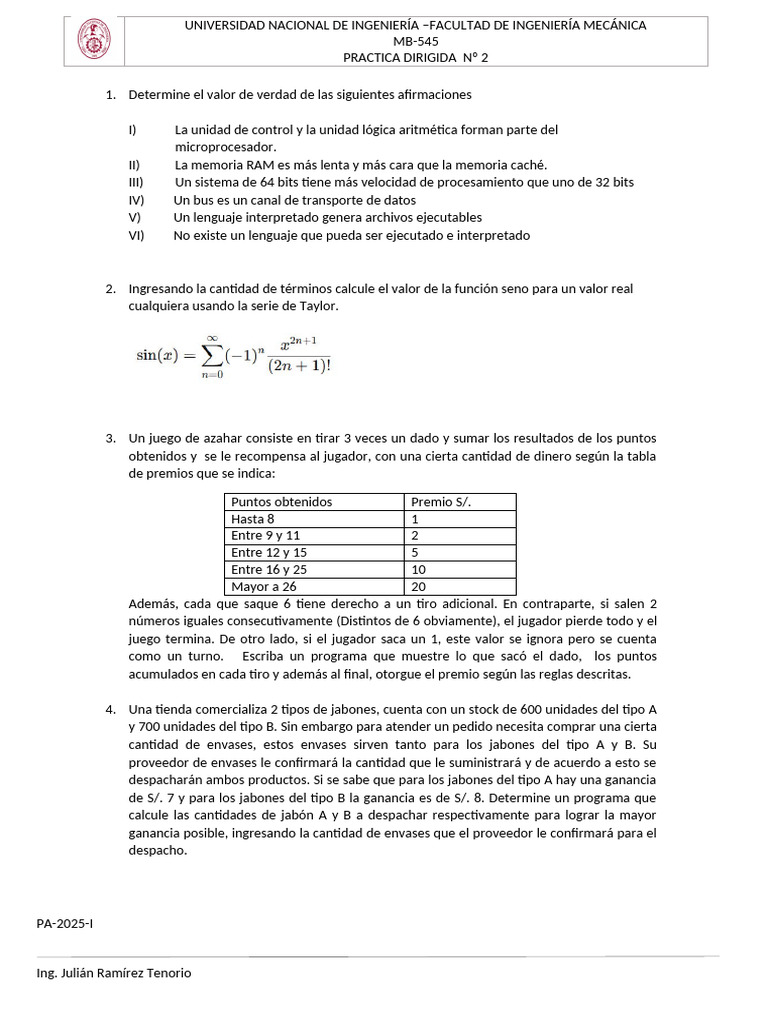 Mb-545-Practica Dirigida 3 | PDF | Poco | Programa de computadora