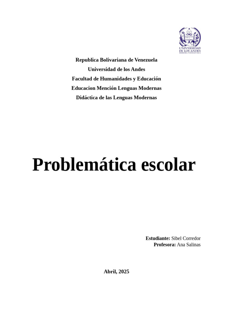 Problematica Escolar | PDF | Salón de clases | Maestros