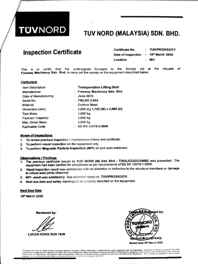 MPI Cert (FWLBS2-004) - EXP 18.03.2026 | PDF