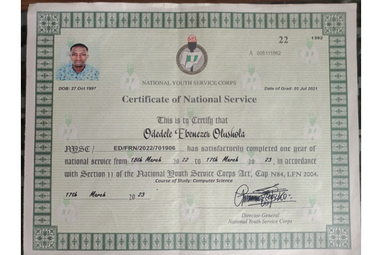 NYSC Certificate | PDF