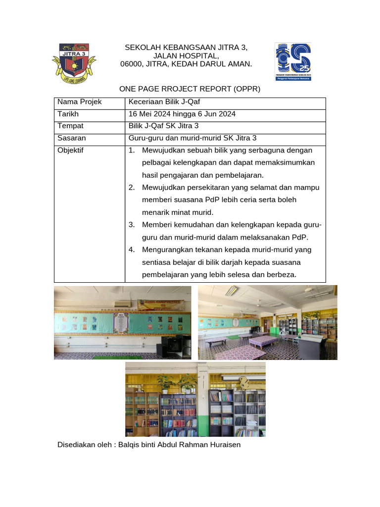 One Page Report (OPR) | PDF