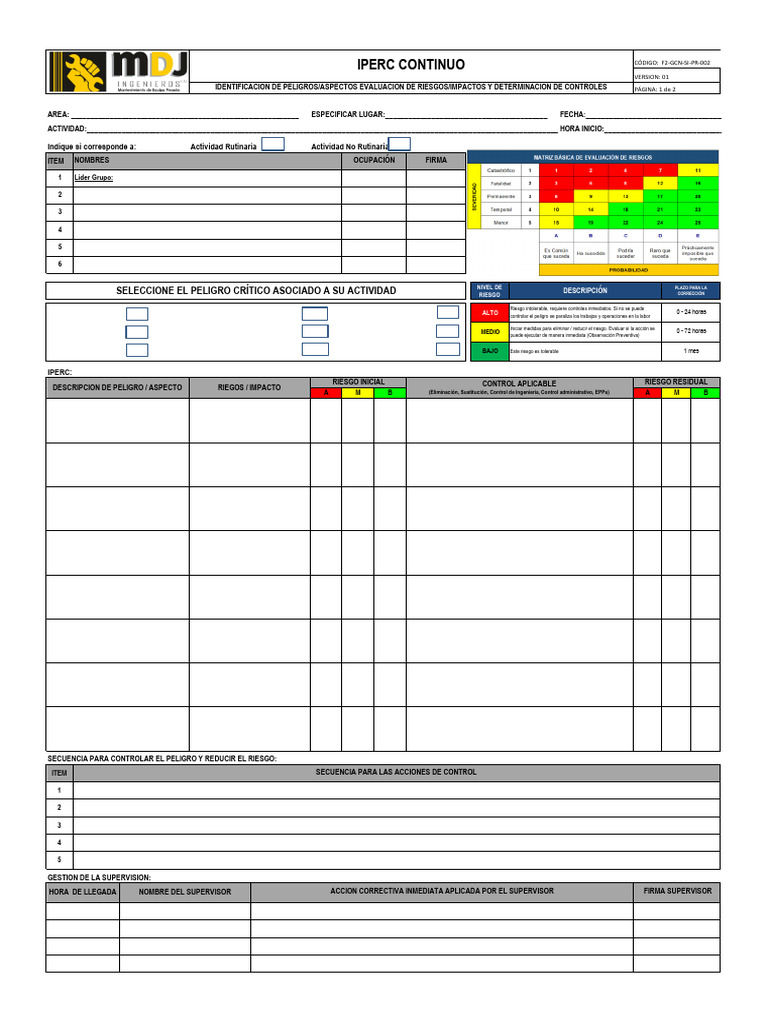 Formato IPERC Continuo | PDF