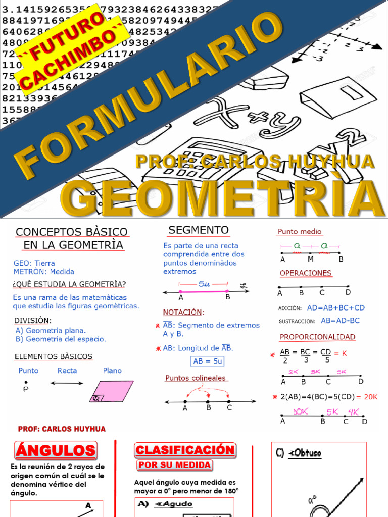 Formulario de Geometría-1 | PDF | Triángulo | Geometría